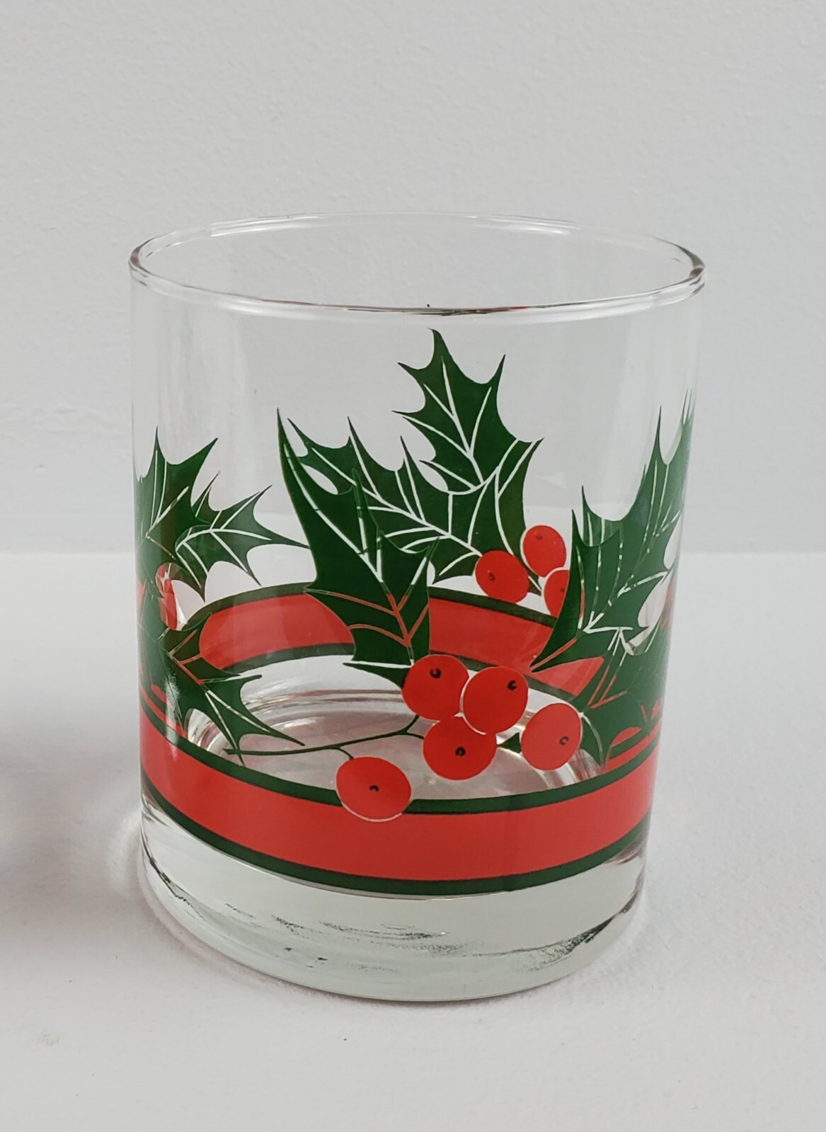 Set of 2 Vtg Libby Christmas Holly & Berries Rocks Low Ball Glasses | eBay