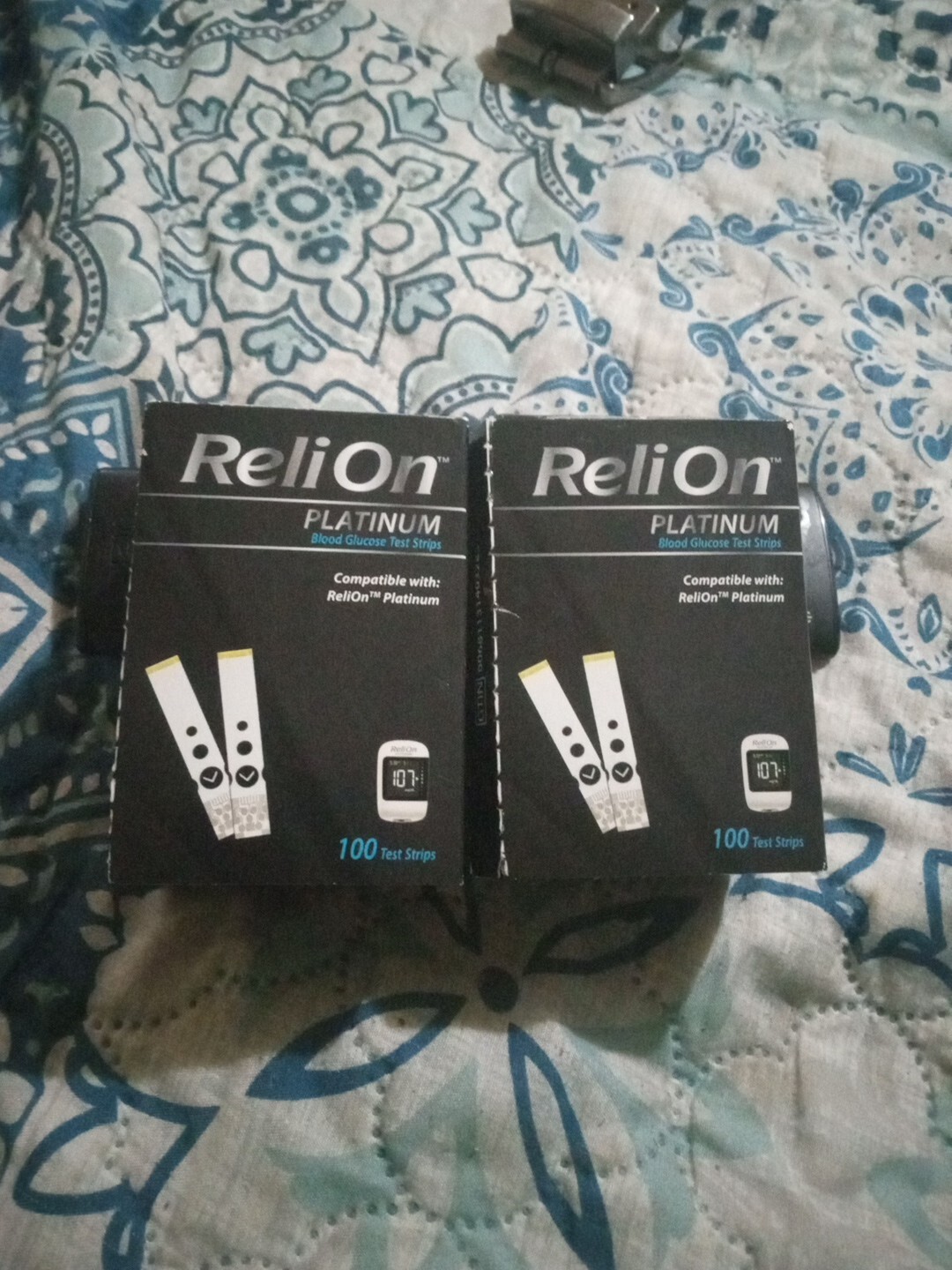 ReliOn Platinum Blood Glucose Test Strips, 100 Count Per Box . 2 Boxes ...