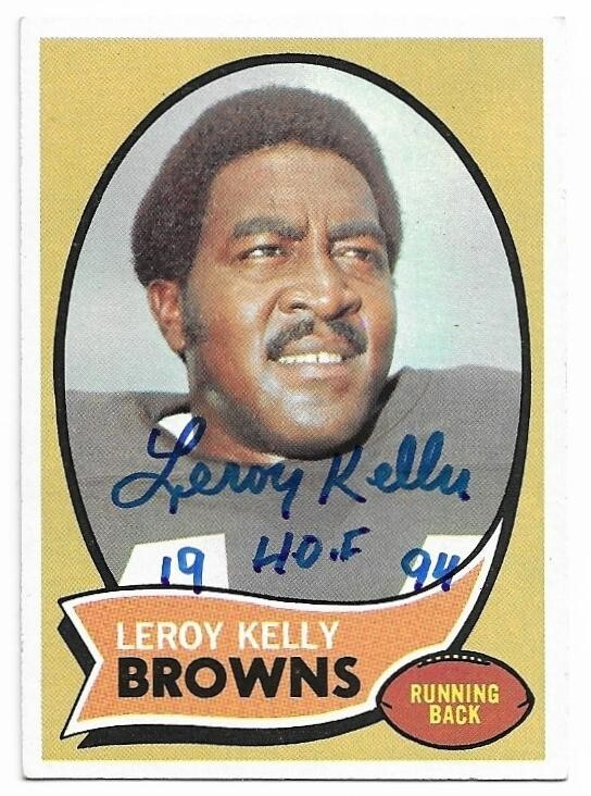 LEROY KELLY Autographed Signed 1970 Topps Football card #20 Cleveland ...