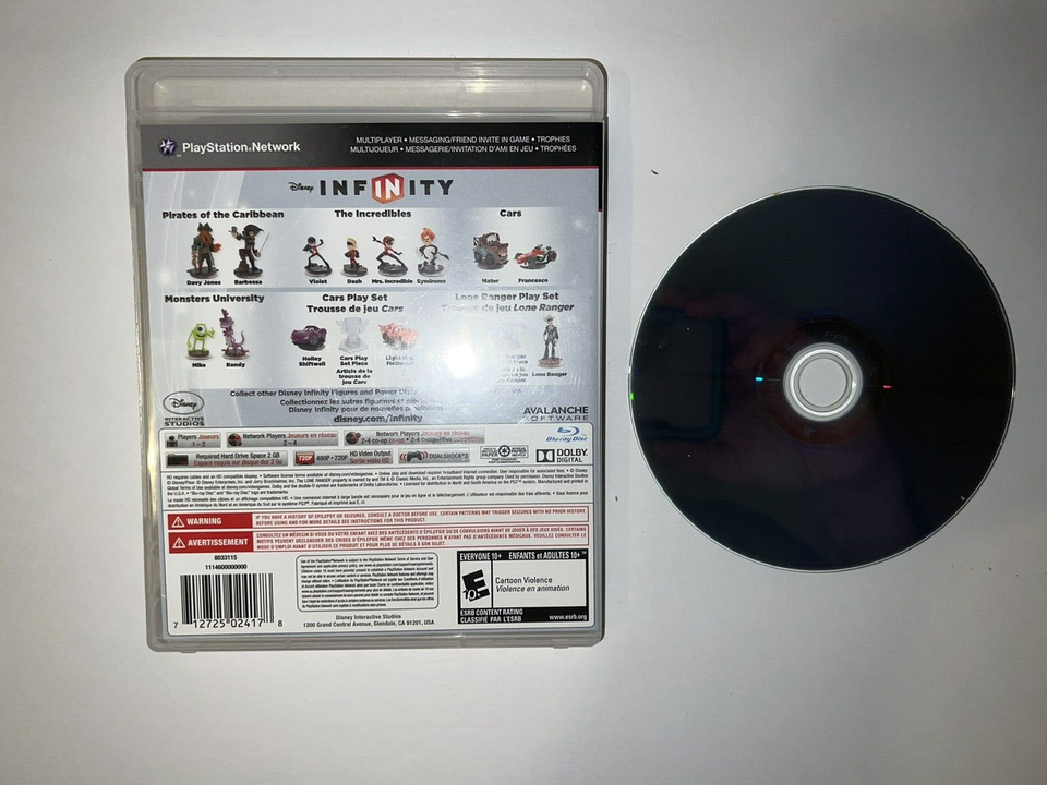 Preowned DIsney Infinity Playstation Network PS3 Disc Avalanch Software ...