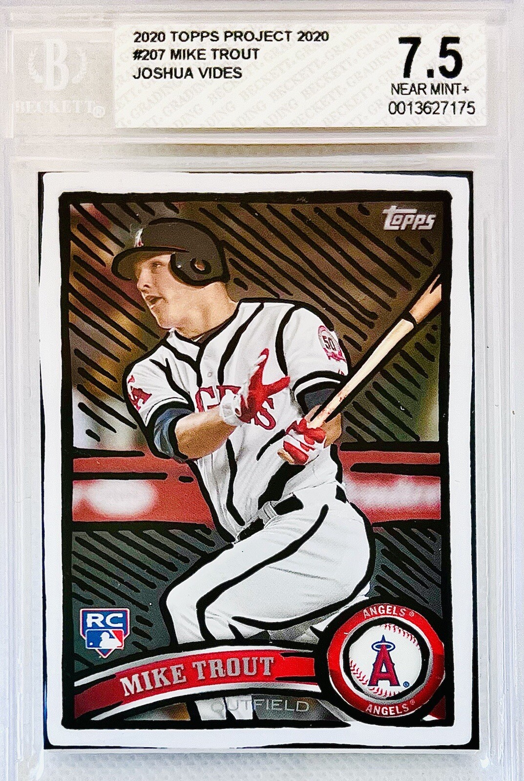 Topps Project 2020 Mike Trout #207 By Joshua Videos BGS 7.5 Low Pop ...