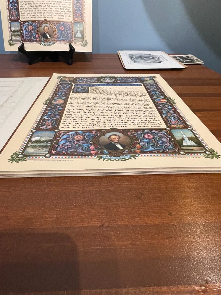 Abraham Lincoln's Gettysburg Address Print by The Society of Fine Arts ...