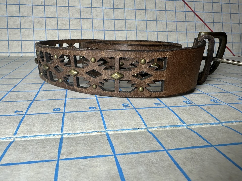 Catchfly Western Cut Out Chestnut Brown Belt 2040BE16 Women’s Large | eBay