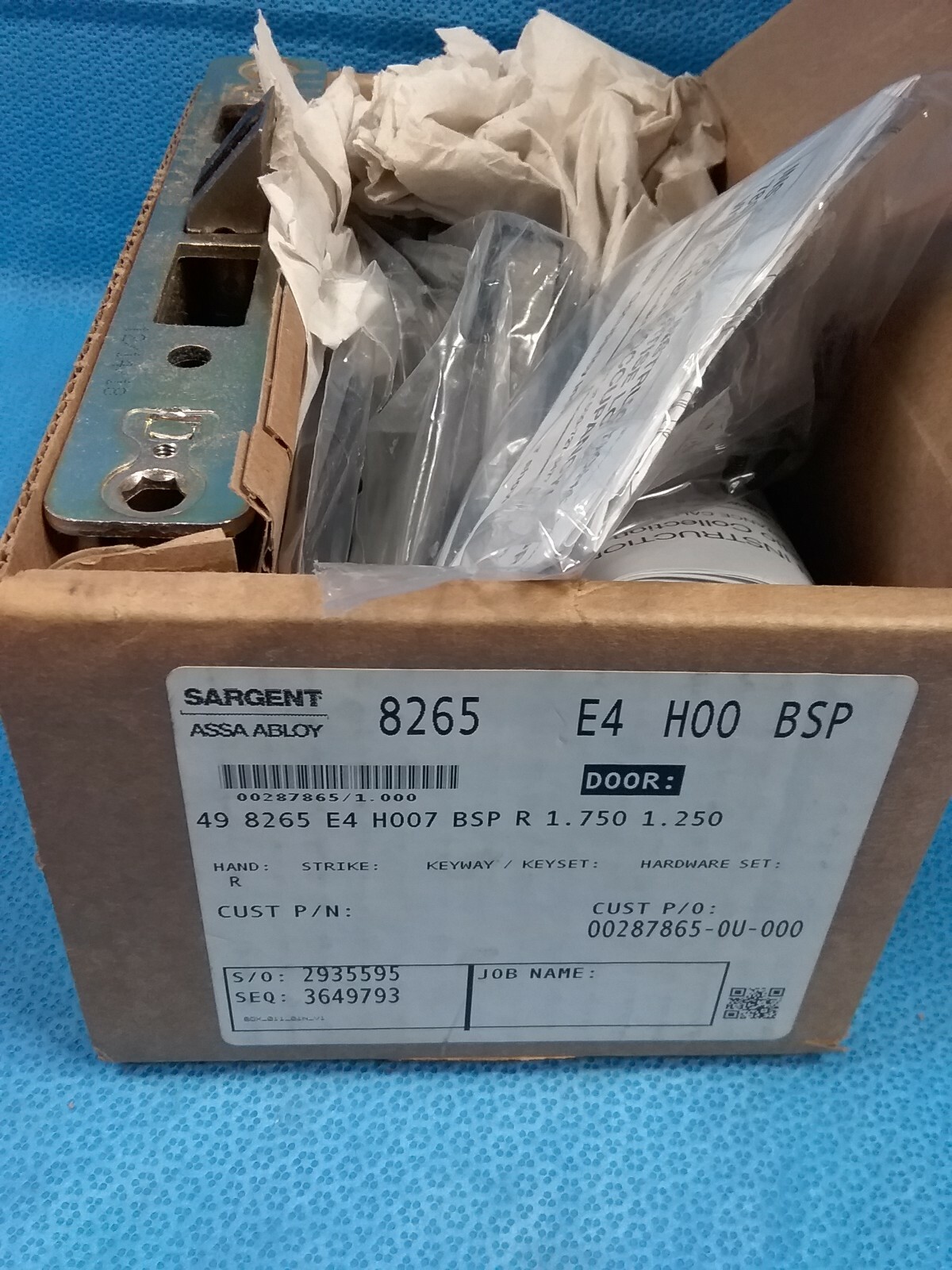 Sargent ASSA Abloy 8265 E4 H00 BSP Privacy Mortise Lock RightHand Sbw ...