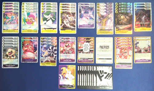 One Piece TCG Purple/Yellow Charlotte Pudding Complete Custom Deck/Core ...