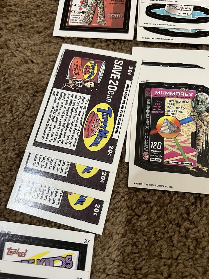 1991 Topps Wacky Packs Lot Of 33 Cards, 2 From 1967, 1 From 1973, Rare ...
