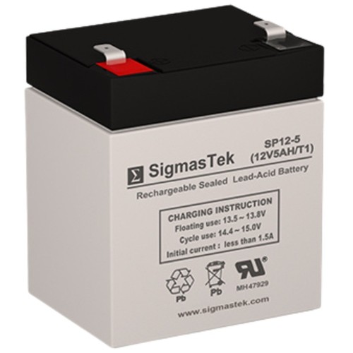 12V 5Ah F1 SLA Rechargeable SigmasTek Battery Compatible with Panasonic ...