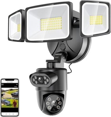 Onforu Dual Lens Floodlight Camera Outdoor 4MP Smart Security Flood ...
