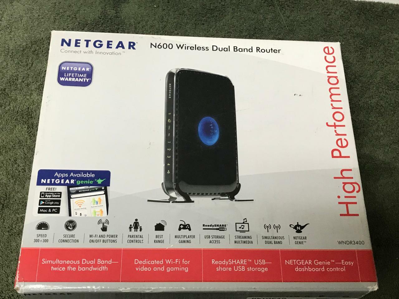 NETGEAR N600 Dual Band Wi-Fi Router WNDR3400 Home Wireless Network, LNC ...