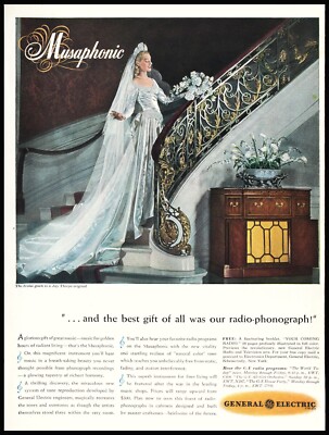 1945 General Electric MUSAPHONIC Radio-Phonograph Bride Thorpe Gown Vtg ...
