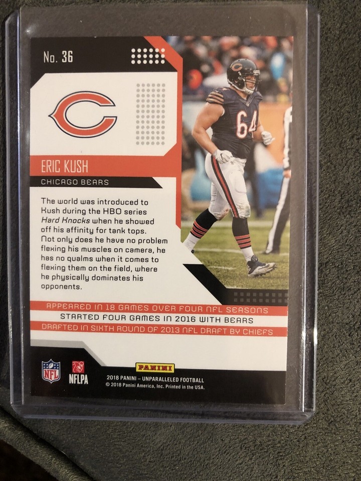 2018 Panini unparalleled Football eric kush rookie Chicago Bears | eBay