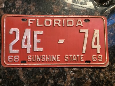 Florida License Plate 1968 1969 Saint Lucie 24E-74 Available For ...