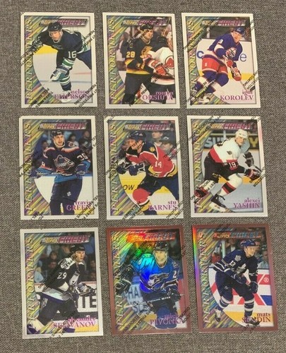 NHL Topps Finest 1996 Ice Hockey Trading CARDS x 9 LOT inc Barnes ...