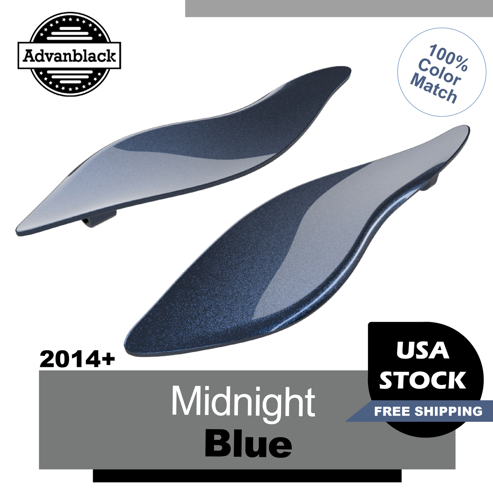 Midnight Blue Air Deflectors Batwing Fairing Deflectors Wind Fits 2014 ...