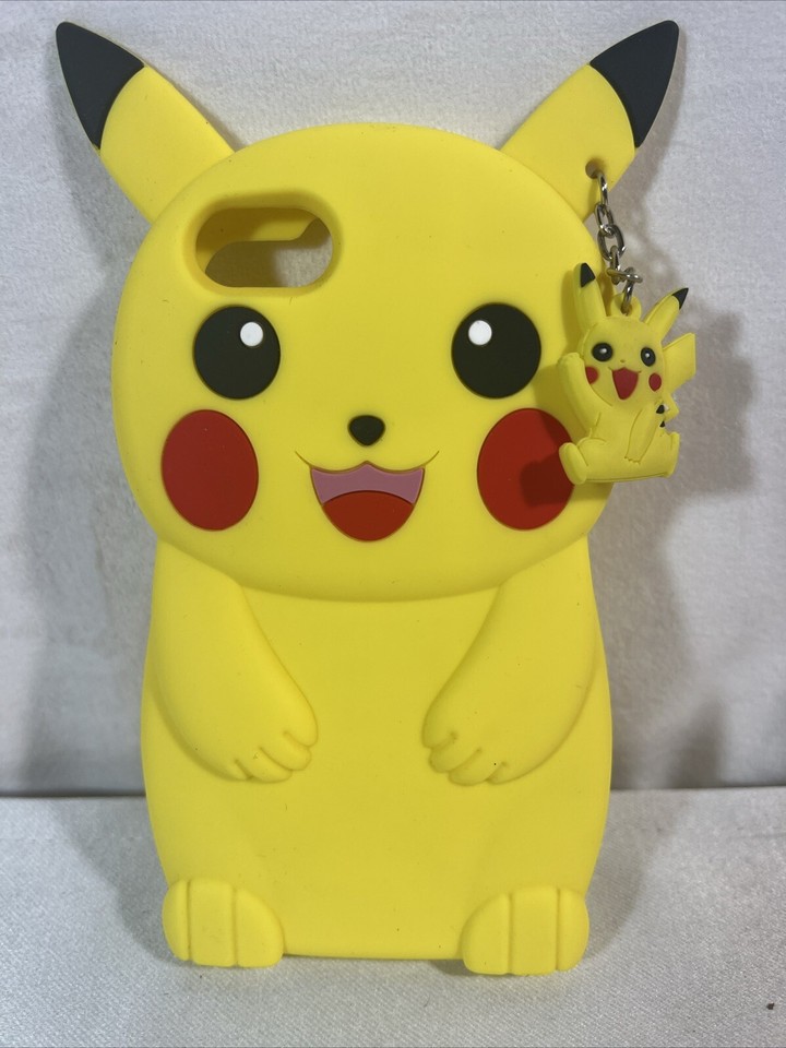 Yellow Pikachu phone Case for 6G 7G 8G Plus 7" Silicone 3D Cartoon ...