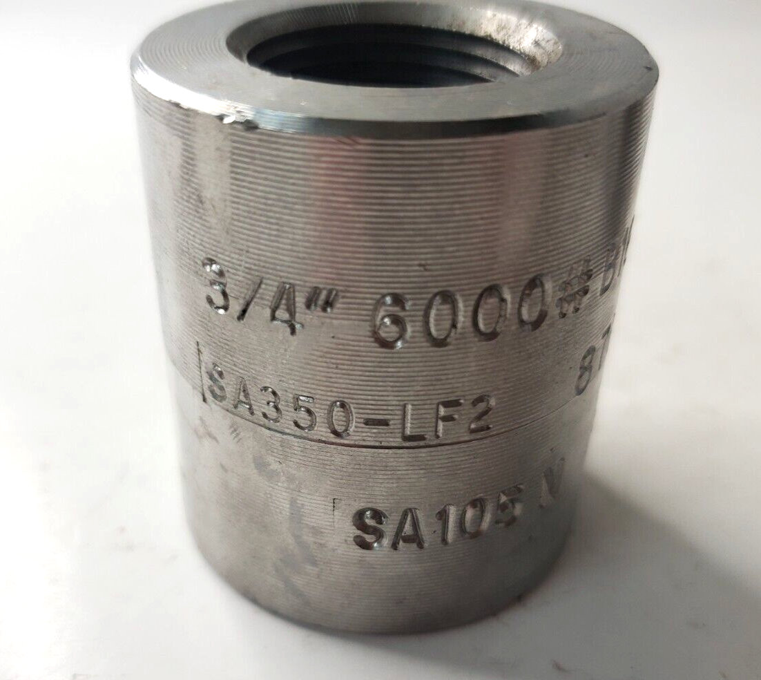 WELD BOSS COUPLING/FITTING 3/4" 6000# B16 SA350-LF2 87B SA105 N CL1 ...