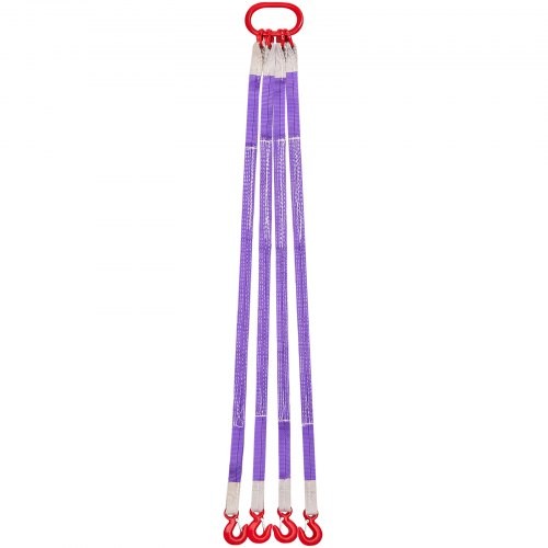 Lifting Sling Straps, Four Leg Polyester Bridle Sling with Hooks ...
