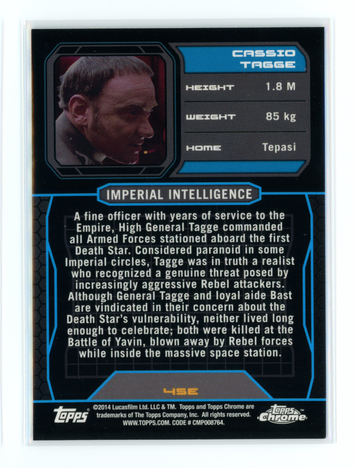 2014 Topps Star Wars Chrome Perspectives - #45E - CASSIO TAGGE | eBay