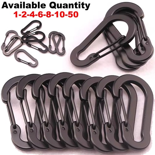 1, 2, 5 or 10 x CARABINER Small Spring Clip Snap Clasp Hook Keyring ...