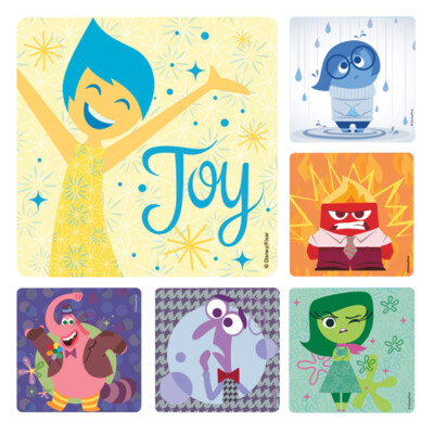 Inside Out Stickers x 6 - Birthday Party Supplies Favours Loot Joy Bing ...