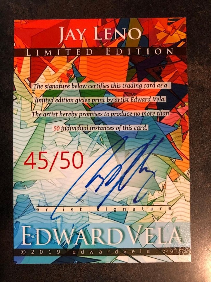 Jay Leno Artist Signed Giclee Print Card (1) 45/50 2019 TONIGHT SHOW | eBay