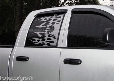 Universal Rear window Flame Flames decal decals graphics fit Dodge Ford ...