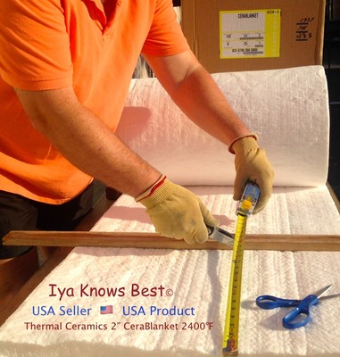 2" CeraBlanket 24"x48" Ceramic Fiber Blanket Insulation 8# Thermal ...