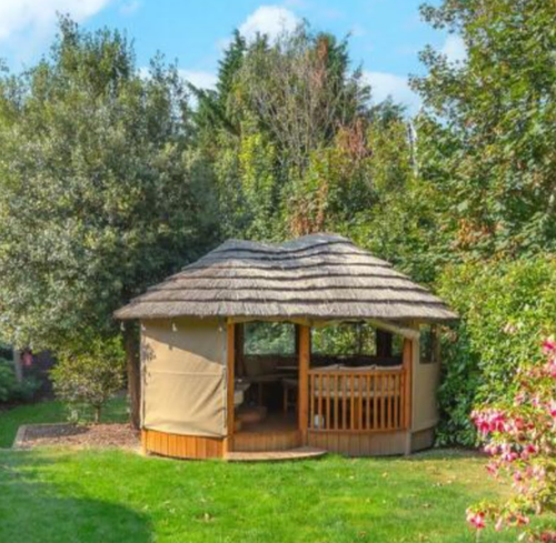 Luxury thatched Garden Room/Building/Yurt/Hut/Gazebo with sides+power ...