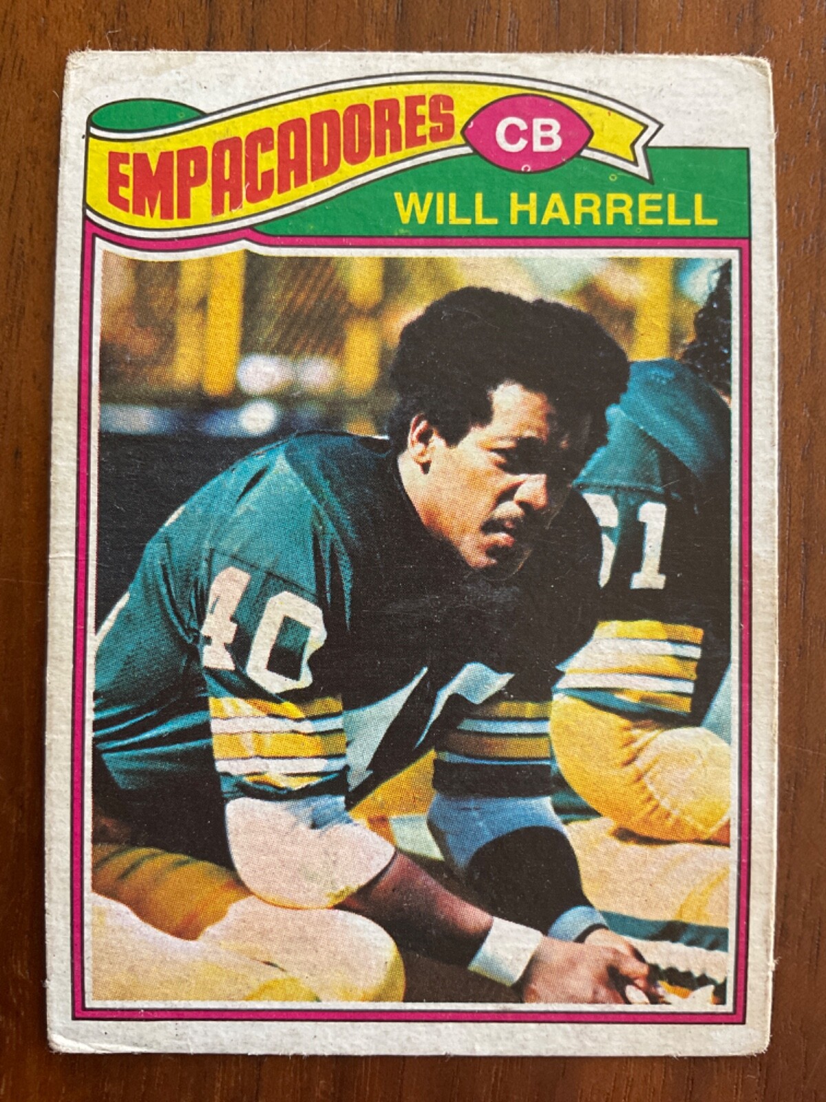 1977 Topps Mexican Football Card #237 Will Harrell of Packers, short ...