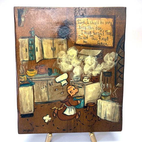 Vintage Hand Painted Wood Kitchen Wall Plaque by Ingrid Draper Phoenix ...