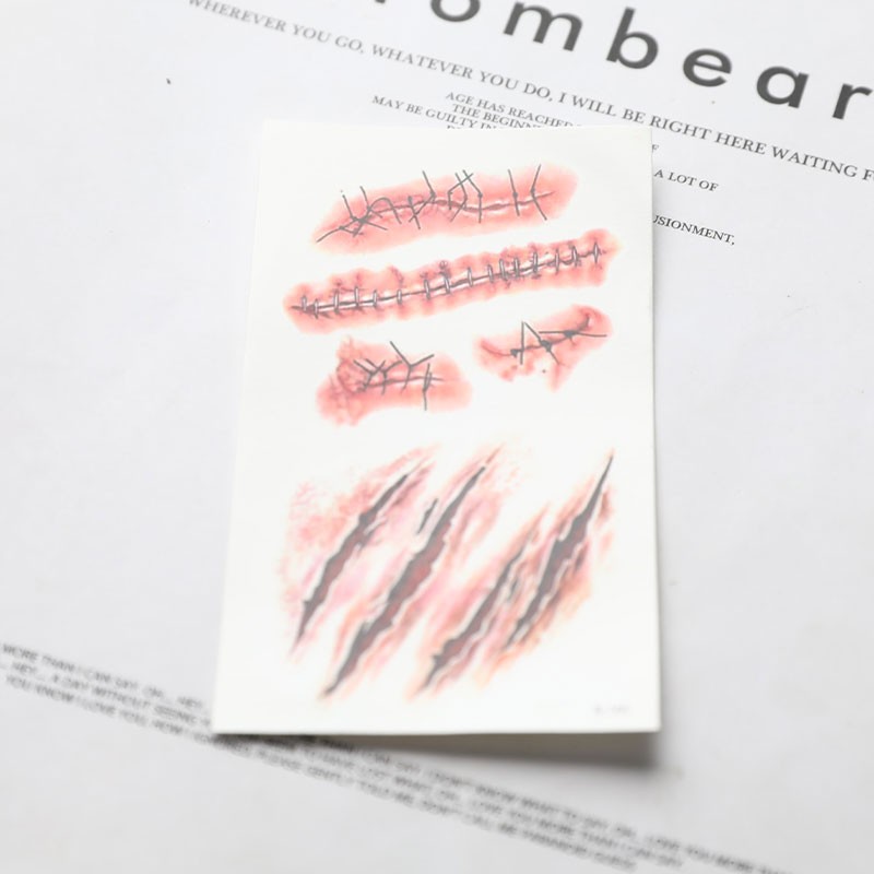 Luminous Tattoo Stickers Temporary Waterproof Halloween Scar Stickers ...