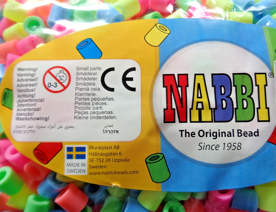 2000 Perlen Jumbo Beads große Bügelperlen Ø 10mm OVP NEON Farben ...