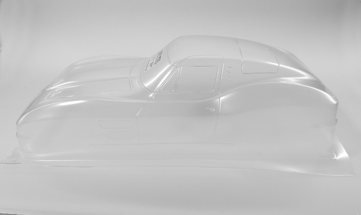 #10218 - 1/10 Vintage PARMA '63 Corvette Dirty Harry Dead Pool CLEAR RC ...