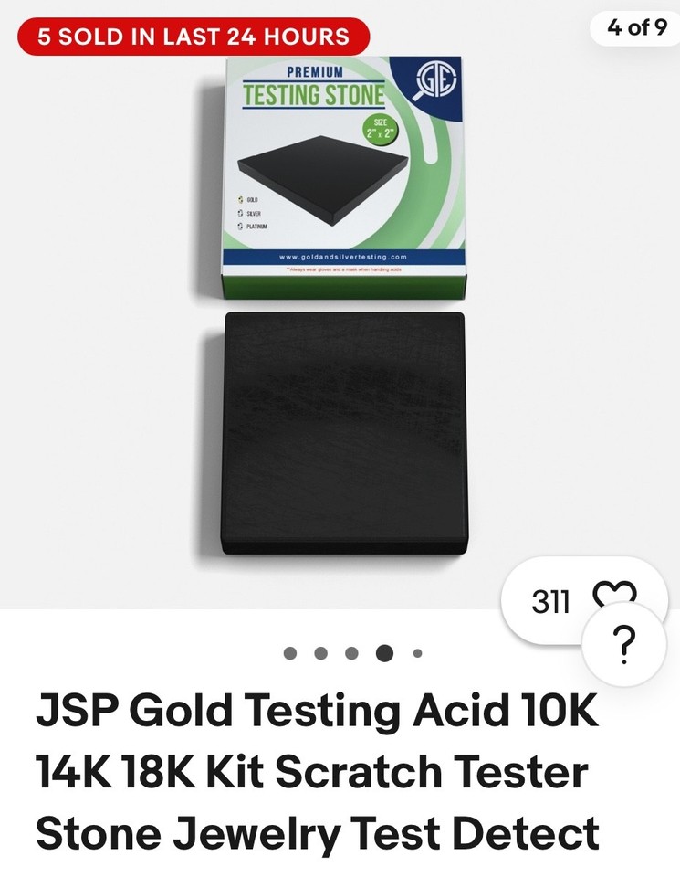JSP Gold Testing Acid 10K 14K 18K Kit Scratch Tester Stone Jewelry Test ...