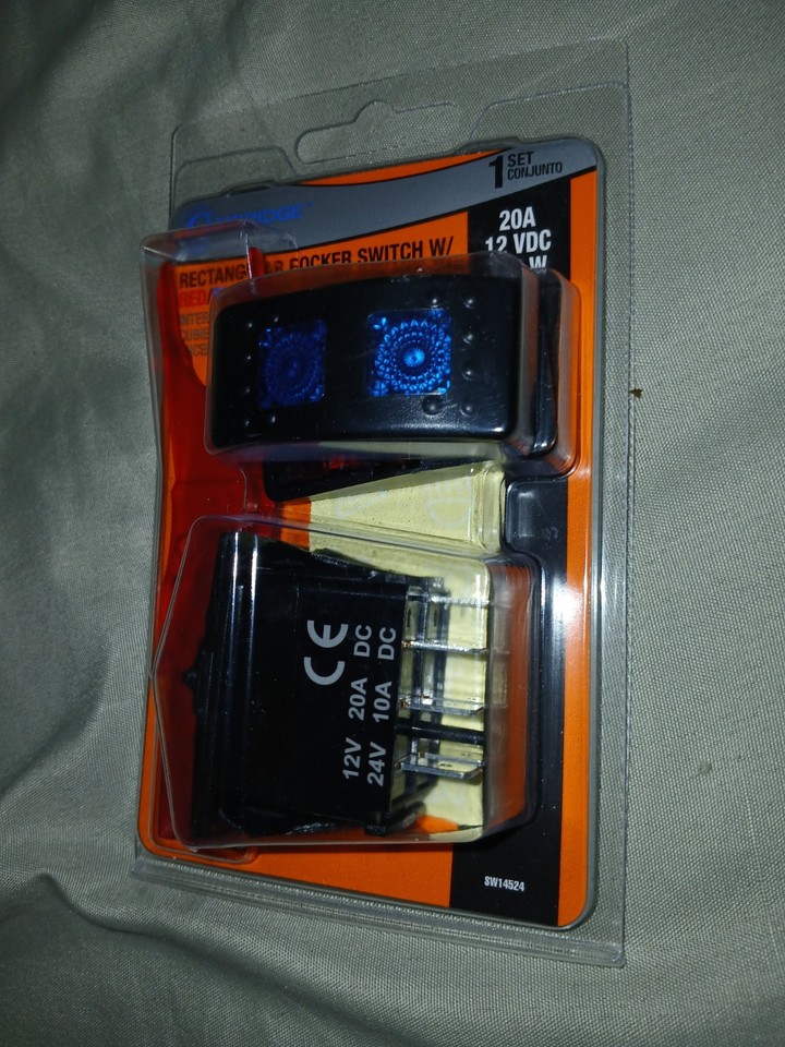 New cambridge black SW14524 Rectangular Locker Switch With Red/blue Led ...