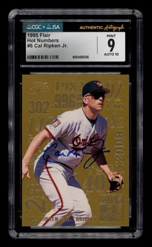 1995 Flair Hot Numbers: # 8 Cal Ripken Auto CGC 9 MINT AUTO 10 | eBay