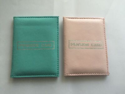 Aqua or Pink Faux Leather Pension Bus Pass Wallet Holder Travel Pass ...