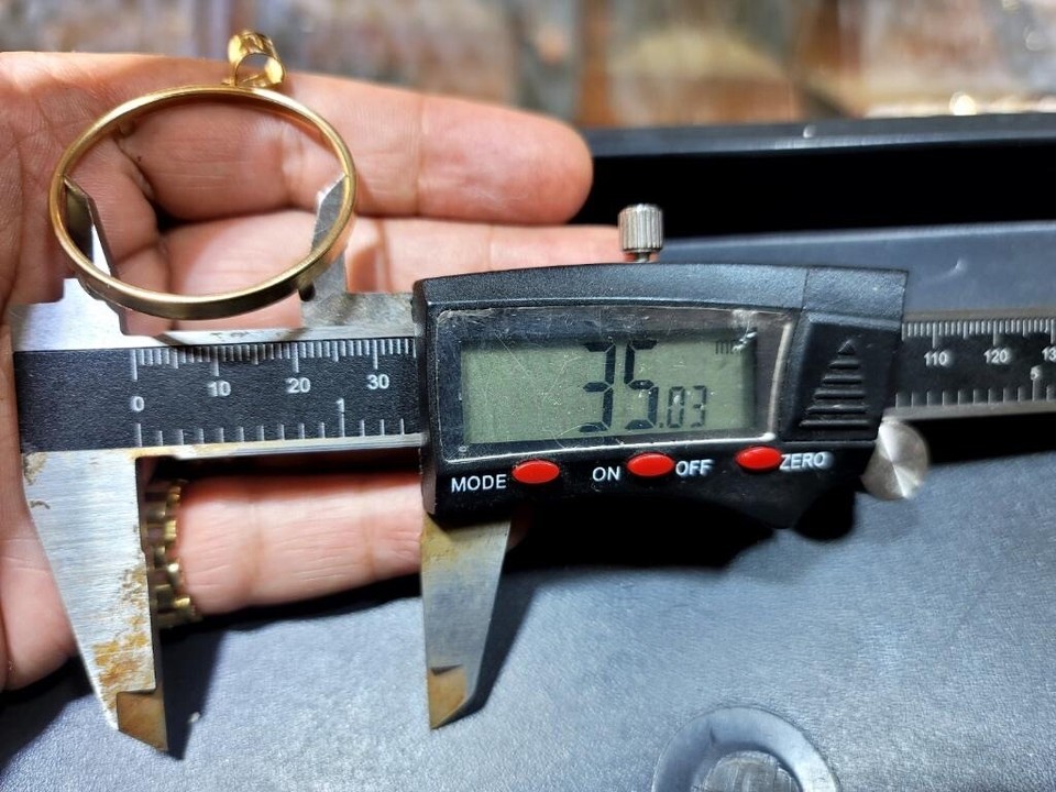 GOLd 14k Bezel 50 pesos pendant solid moneda centenario coin frame ...