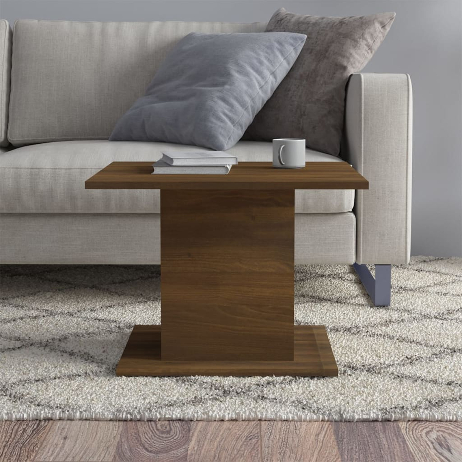 Coffee Table Brown Oak 55.5x55.5x40 Engineered Wood Q8Z5 | eBay Australia