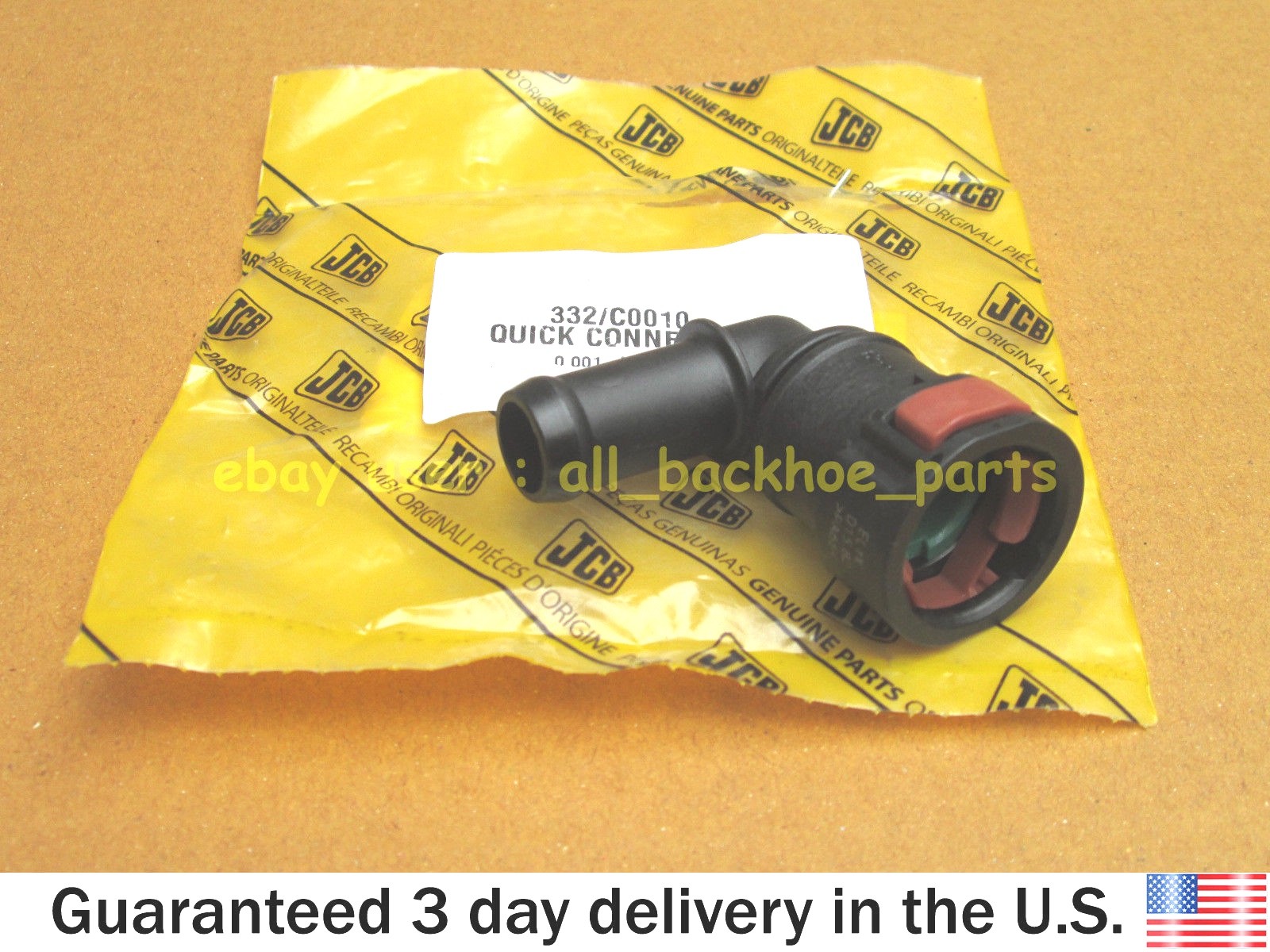 JCB BACKHOE - GENUINE JCB CONNECTOR QUICK CONNECT 90 DEG. (PART NO. 332 ...