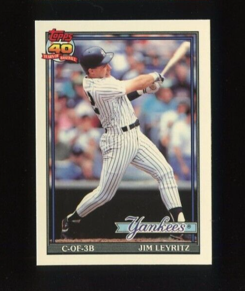 1991 TOPPS TIFFANY #202 JIM LEYRITZ ROOKIE RC NEW YORK YANKEES | eBay