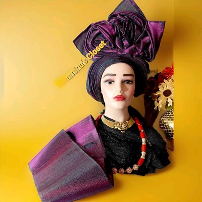 Autogele Only Aso-Oke African Headtie Auto Gele, Ready Made Gele ...