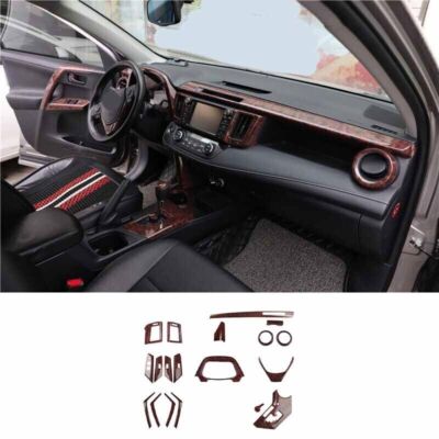 For Toyota RAV4 2013-2015 Wood Grain Interior Decor Accessories Cover ...