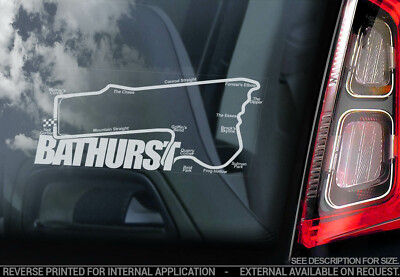Bathurst Car Sticker - Mount Panorama Circuit Track Outline Window ...