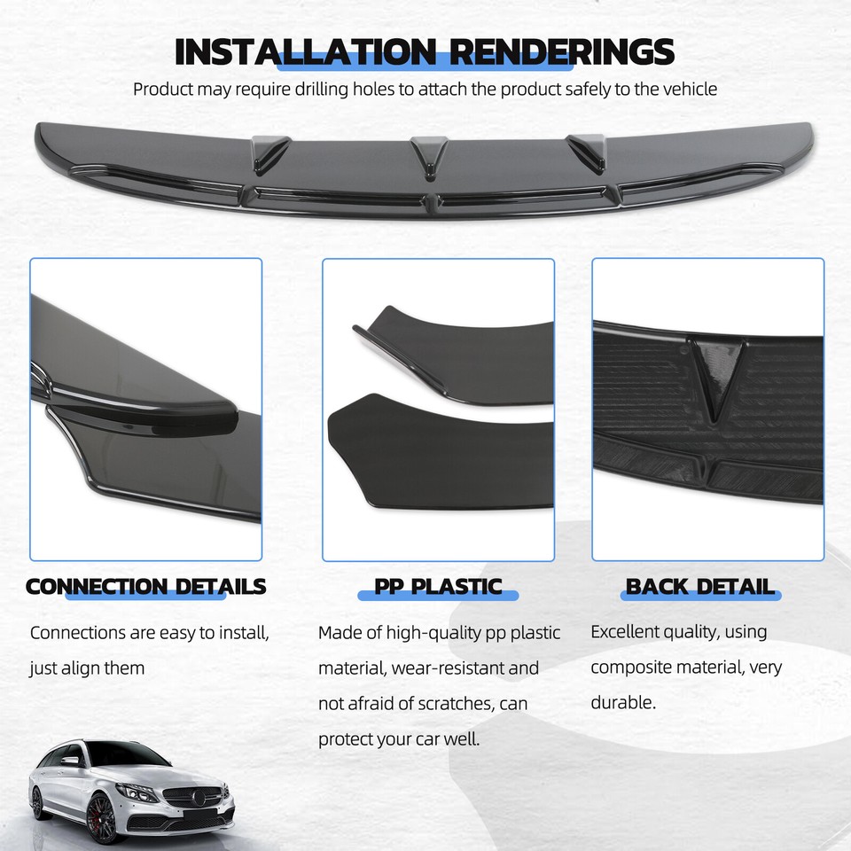 For Mercedes-Benz CLA 200 250 Front Bumper Lip Splitter Spoiler Chin ...
