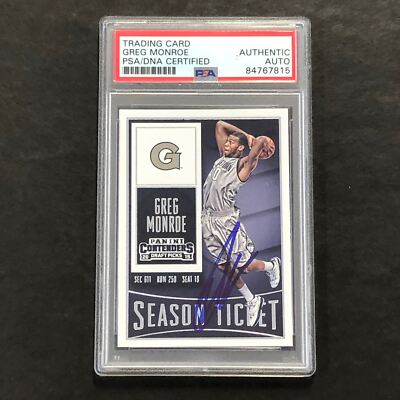 2015 Panini Contenders Draft Picks #35 Greg Monroe Signed Card AUTO PSA ...