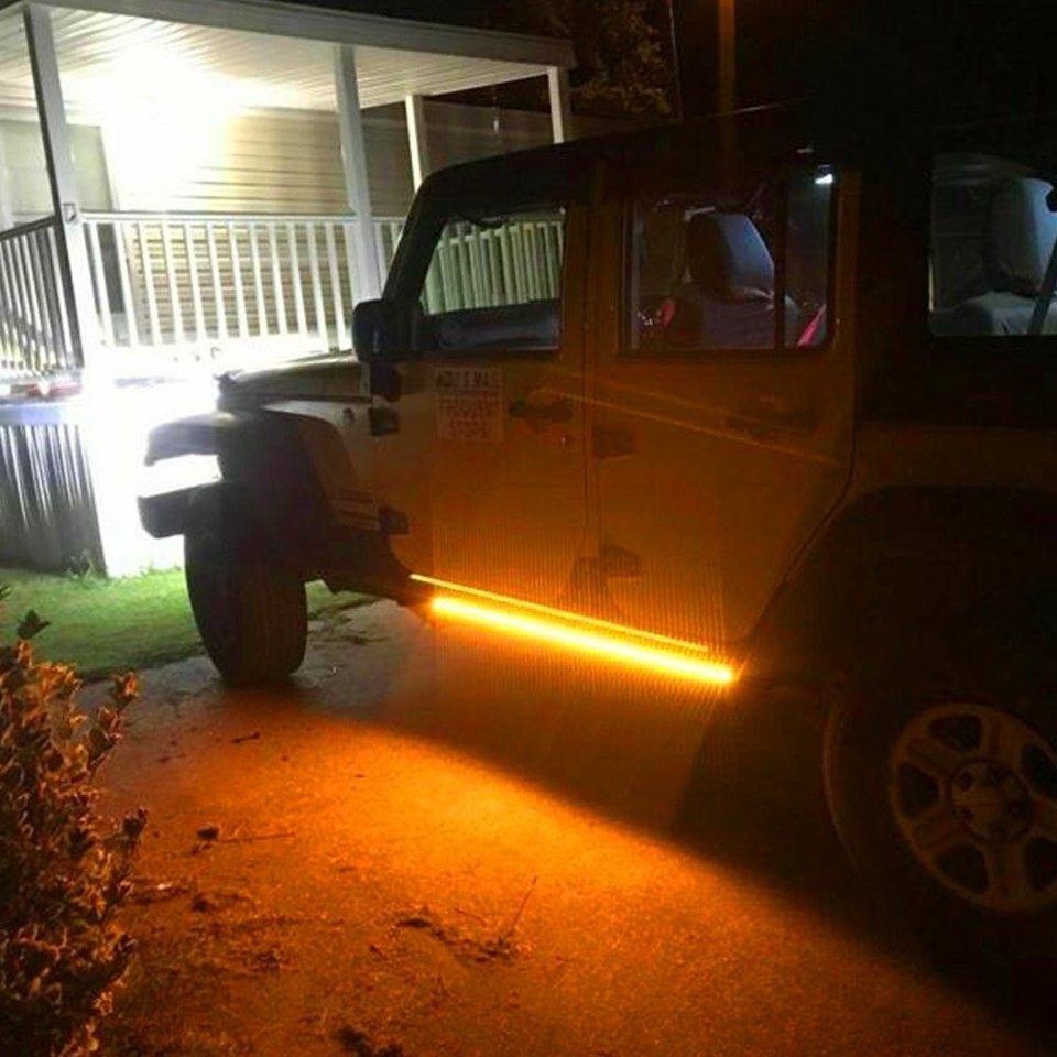2X 60" Running LED Board Light Side Step Strip Bar White Amber Turn ...