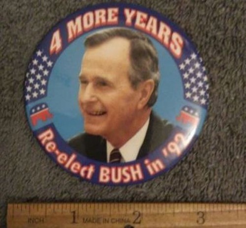 2 Buttons 1989 & 1992 Bush for President & Re-elect Bush in '92 Pin ...