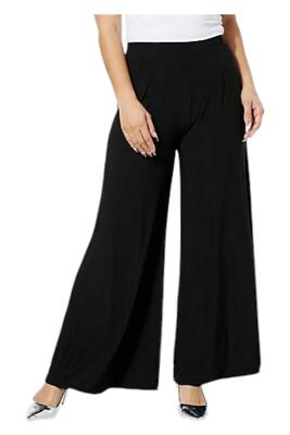 Antthony Women's Studio Stretch Knit Wide-Leg Pull-On Pant Black | eBay