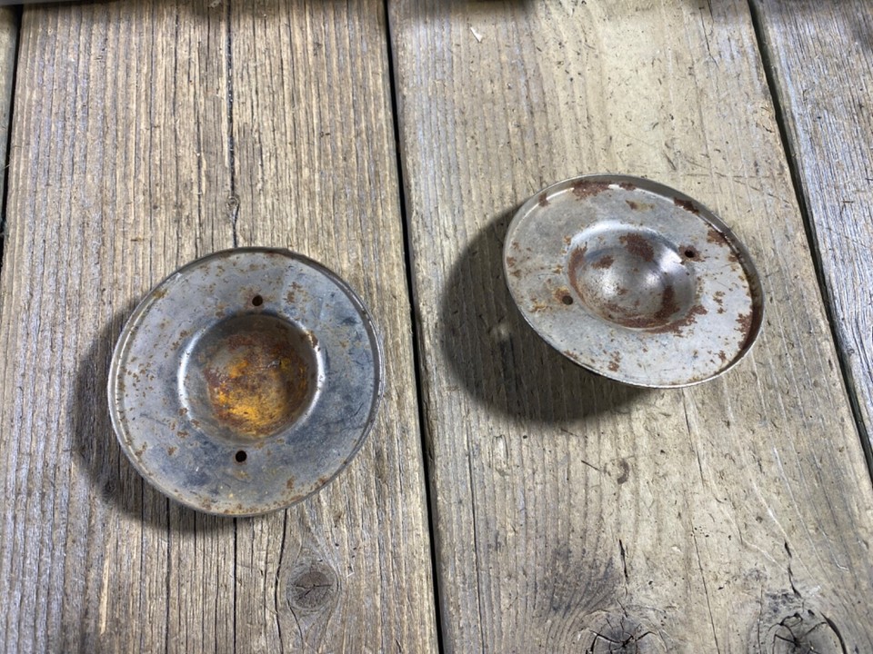 VINTAGE PEDAL CAR HUB CAPS ANTIQUE PULL WAGON WHEEL COVER HUB CAPS CCM ...